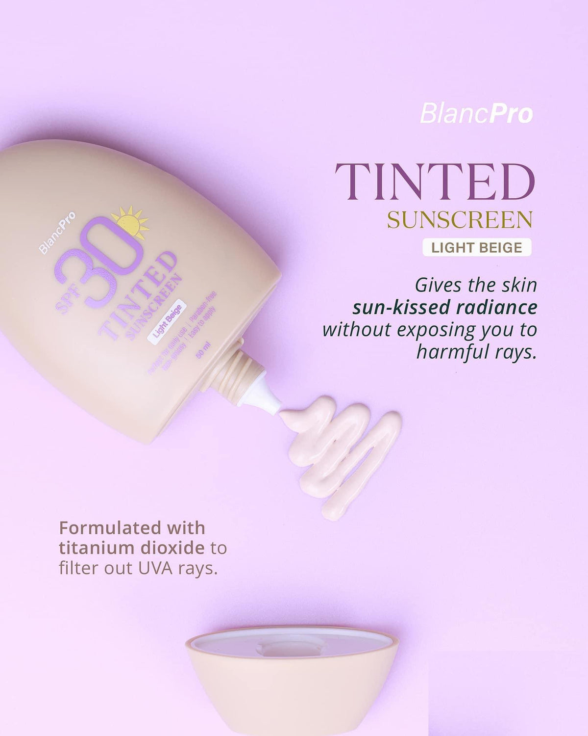 Blanc Pro Tinted Sunscreen SPF 30 - Light Beige — Beautederm Singapore
